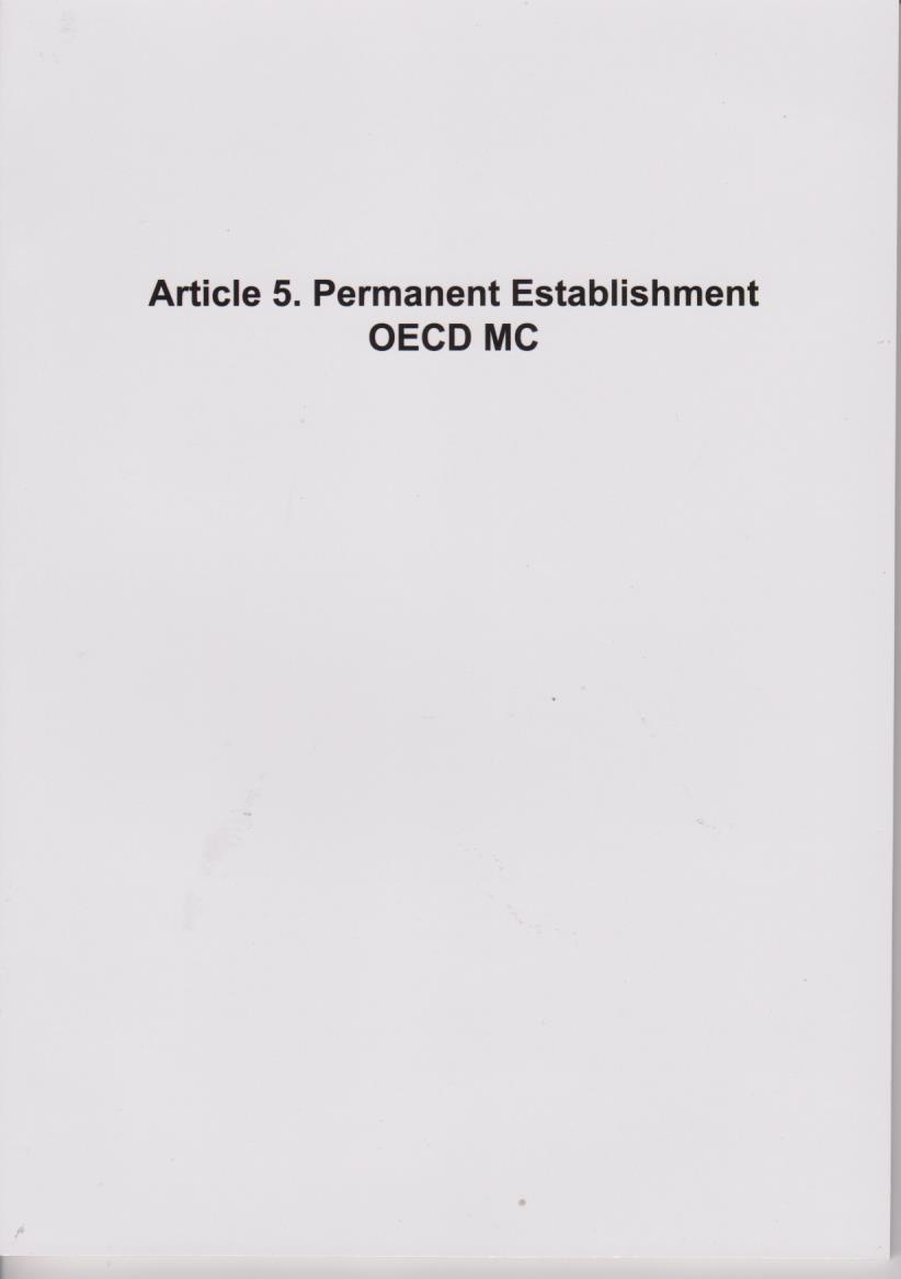 Article 5 : Permanent establishment | DDTC Library