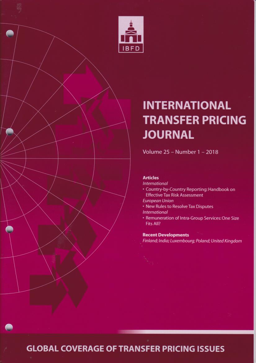 International Transfer Pricing Journal Vol. 25 No. 1 - 2018 | DDTC Library