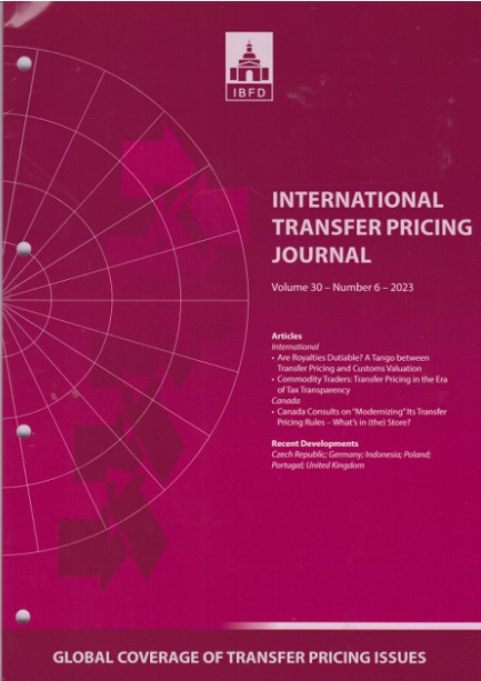 International Transfer Pricing Journal Vol. 30 No. 6 - 2023 | DDTC Library