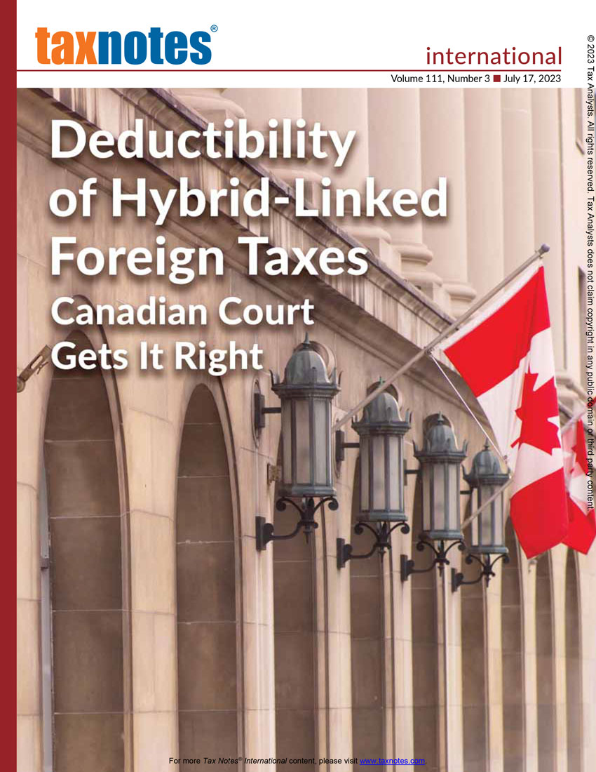 Tax Notes International: Volume 111, Number 3, Jul 17, 2023 | DDTC Library