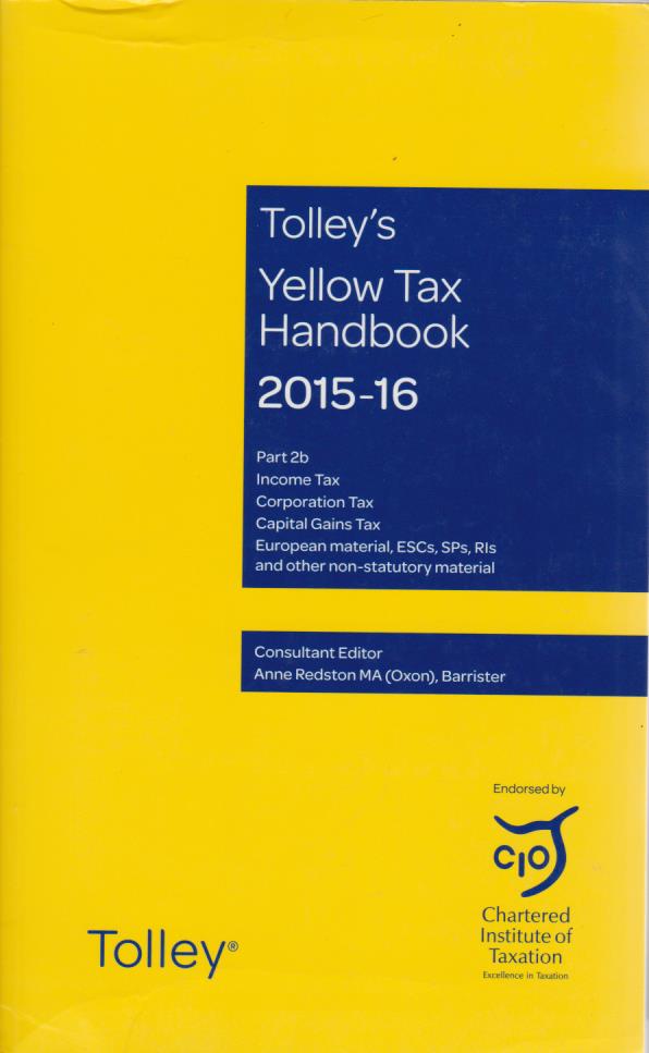 Tolley's Yellow Tax Handbook 2015-16 Part 2b | DDTC Library