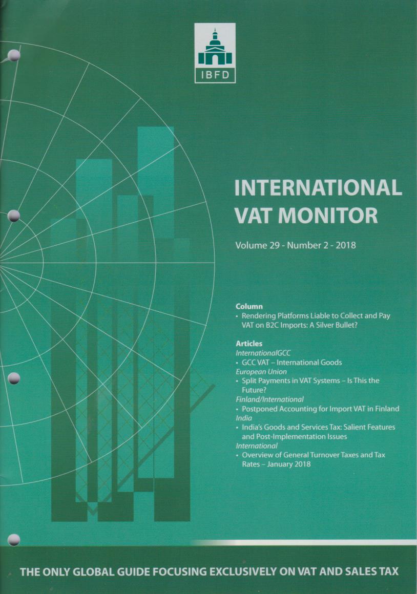 International VAT Monitor Vol. 29 No. 2 - 2018 | DDTC Library