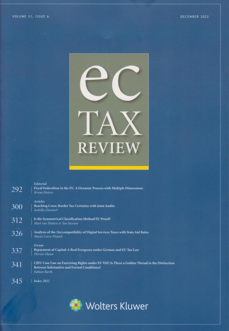 EC Tax Review: Volume 31, Issue 6, December, 2022 | DDTC Library