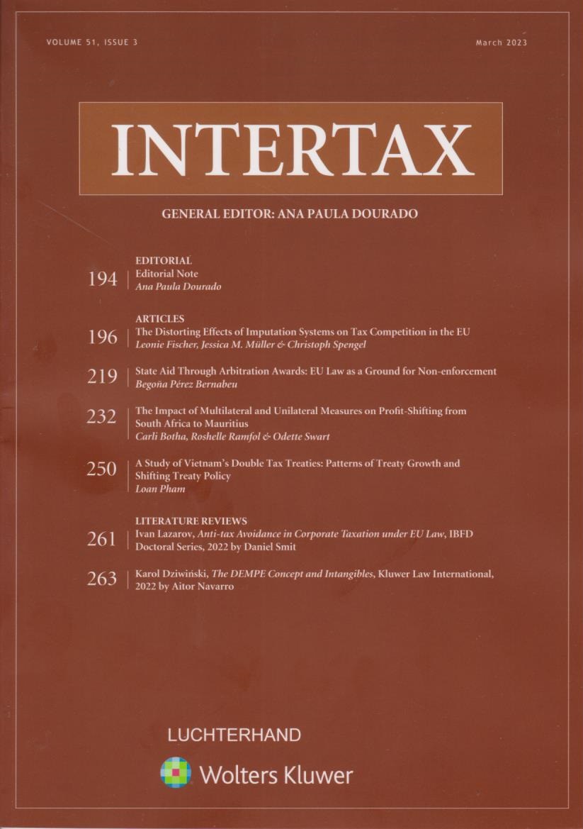 Intertax: Volume 51, Issue 3, March 2023 | DDTC Library