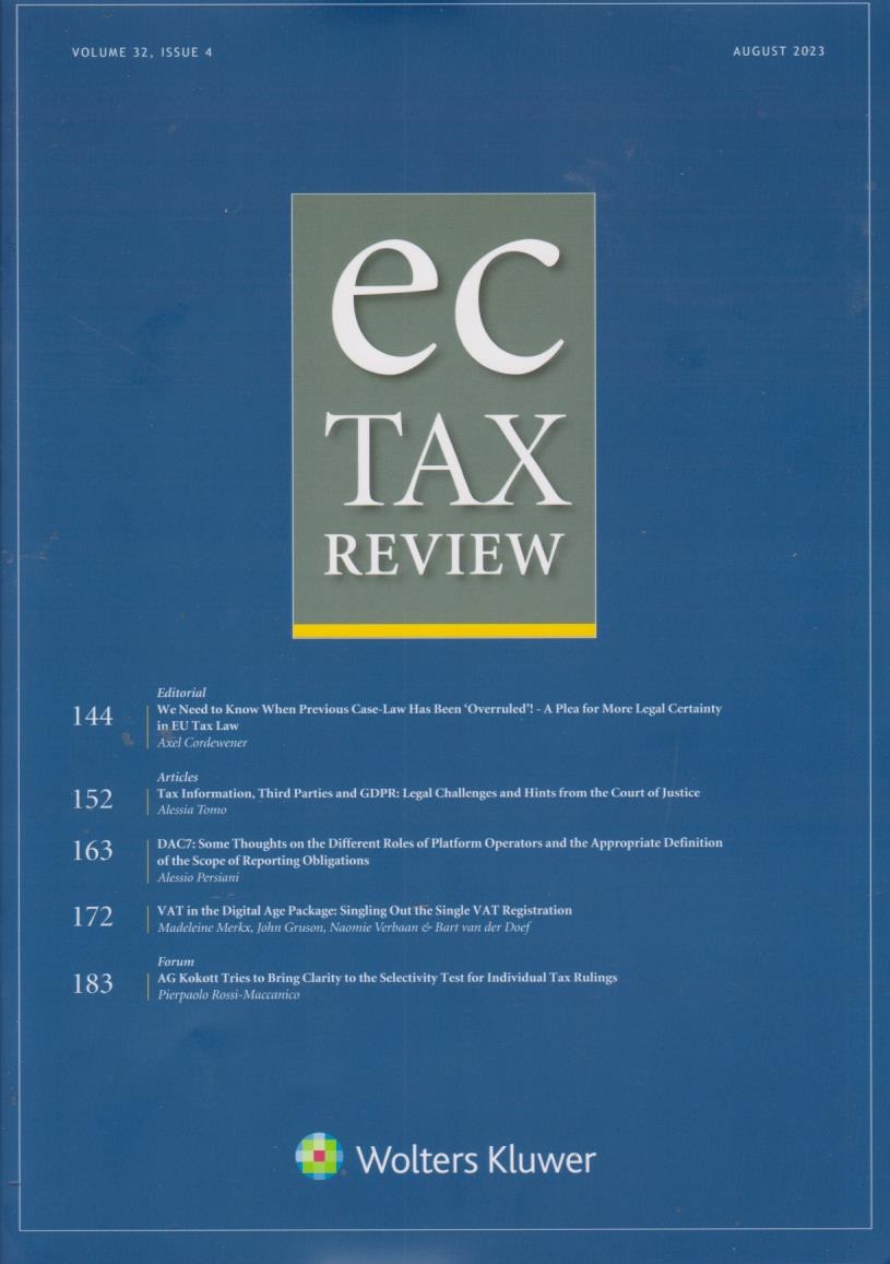 EC Tax Review: Volume 32, Issue 4, August, 2023 | DDTC Library
