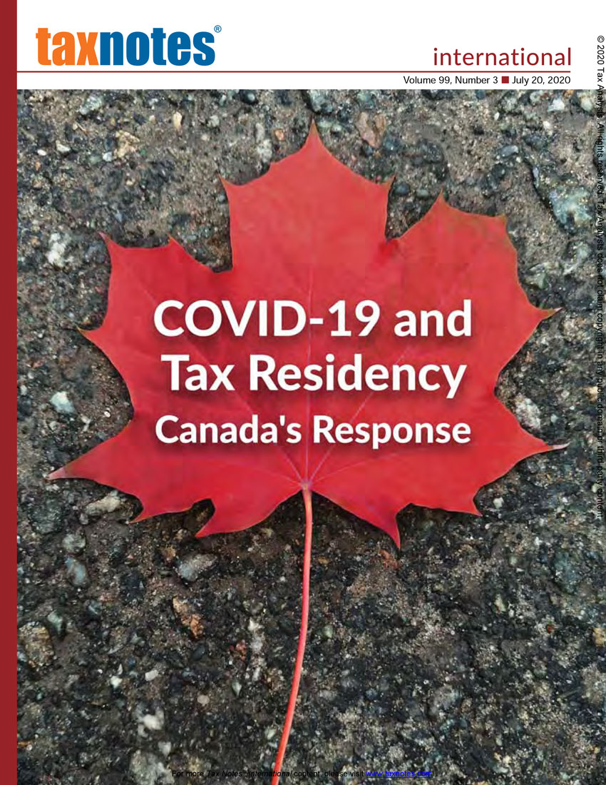 Tax Notes International: Volume 99, Number 3, July 20, 2020 | DDTC Library